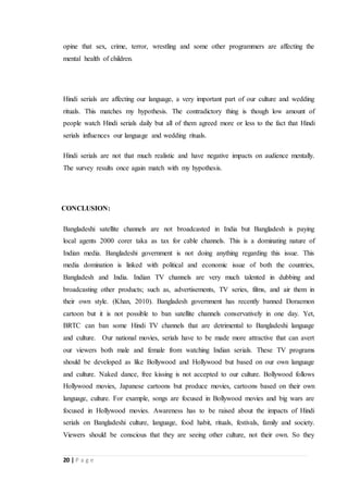 EFFECTS OF HINDI SERIALS ON BANGLADESHI | DOCX