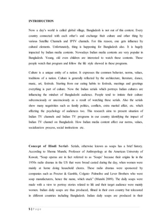 EFFECTS OF HINDI SERIALS ON BANGLADESHI | DOCX