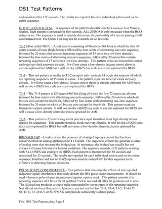 Ds1 test patterns | PDF