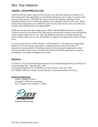 Ds1 test patterns | PDF