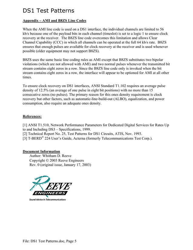 Ds1 test patterns | PDF