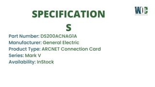 DS200ACNAG1A - ARCNET Connection Card | PPTX