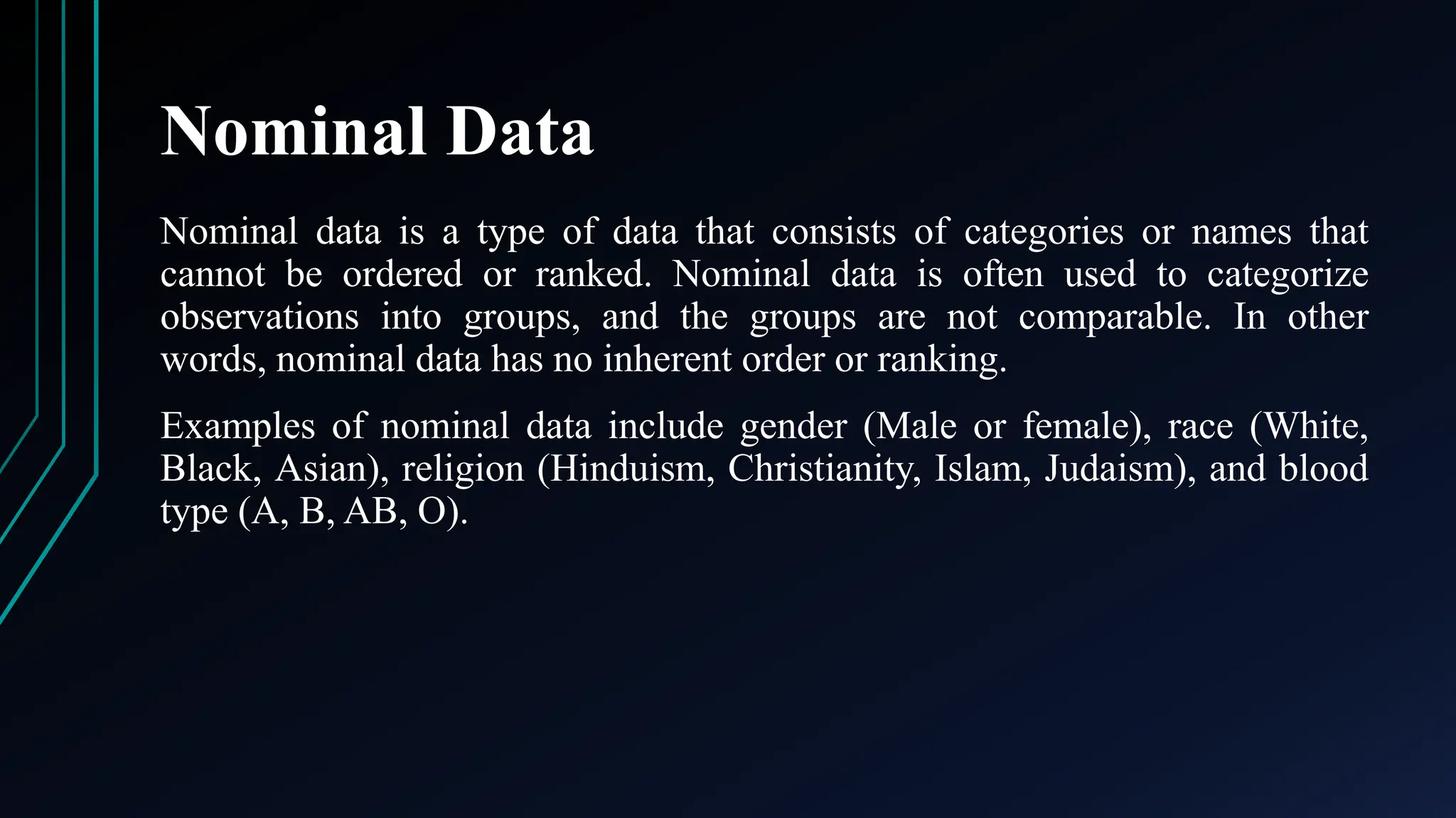Different Types Of Data Qualitative Quantitative Ordinal Nominal Discrete Continuous