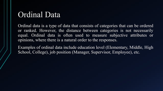 Different types of data. Qualitative, Quantitative, Ordinal, Nominal ...