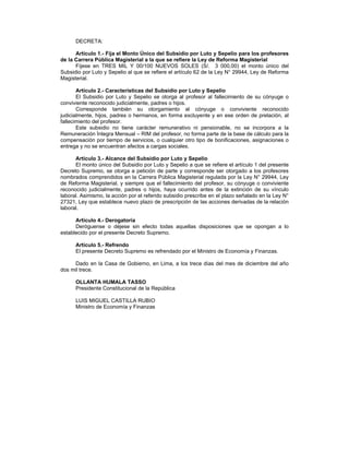 Subsidio por Luto y Sepelio para Profesores de la Ley de Reforma ...