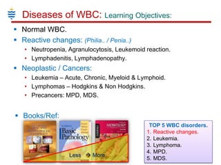 Haematology for Dental Students - WBC Disorders | PPTX