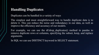 Data Science- Data Preprocessing, Data Cleaning. | PPTX