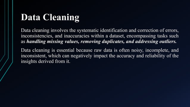 Data Science- Data Preprocessing, Data Cleaning. | PPTX | Databases | Computer Software and ...