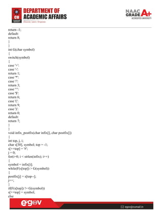 Infix to postfix.pdf | Programming Languages | Computing