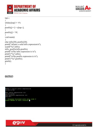 Infix to postfix.pdf | Programming Languages | Computing