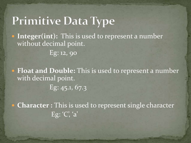 Data Types - Premetive and Non Premetive | PPTX | Programming Languages ...