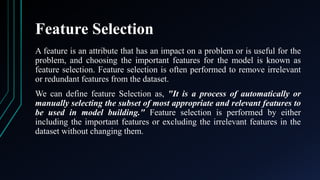 Data Preprocessing- Feature Selection and Merging. | PPTX