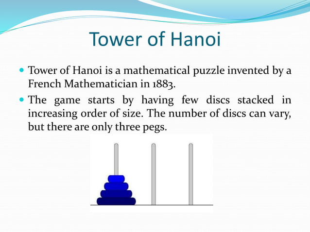 Data Structure and Algorithms The Tower of Hanoi | PPTX