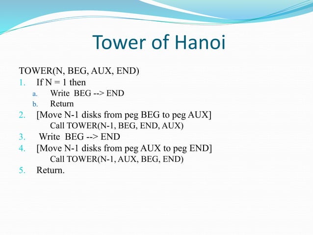 Data Structure and Algorithms The Tower of Hanoi | PPTX