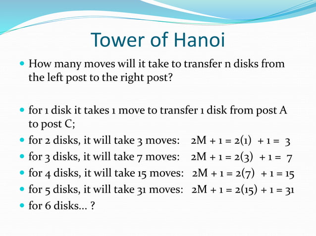 Data Structure and Algorithms The Tower of Hanoi | PPTX