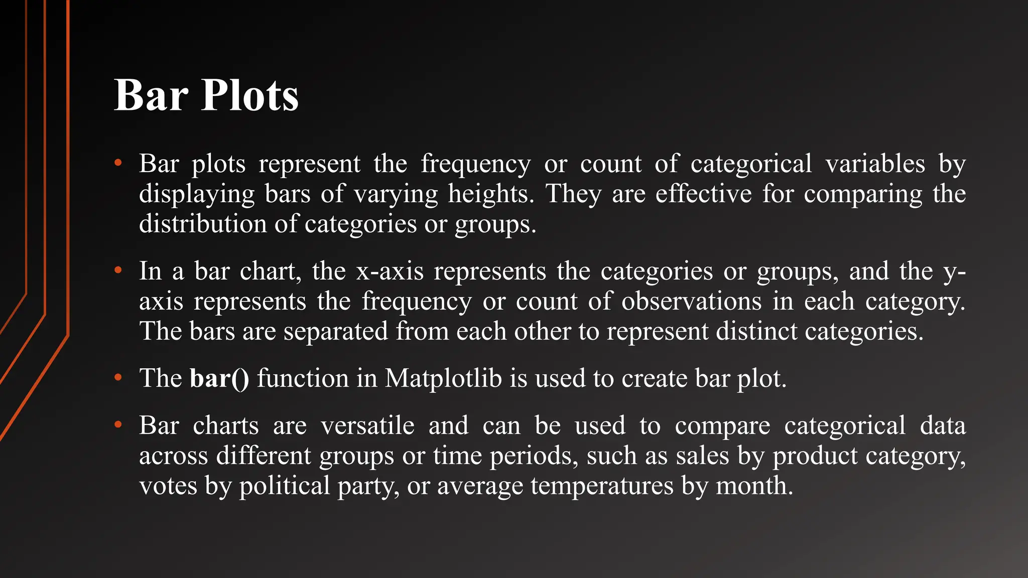 Visualization Techniques- Box plot, Line Chart, Scatter plot, Bar chart. | PPTX