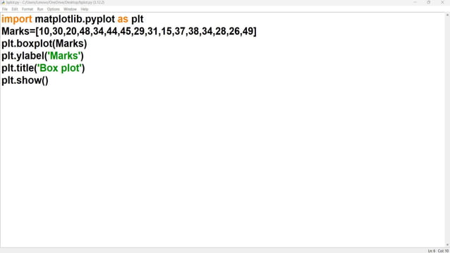 Visualization Techniques- Box plot, Line Chart, Scatter plot, Bar chart ...