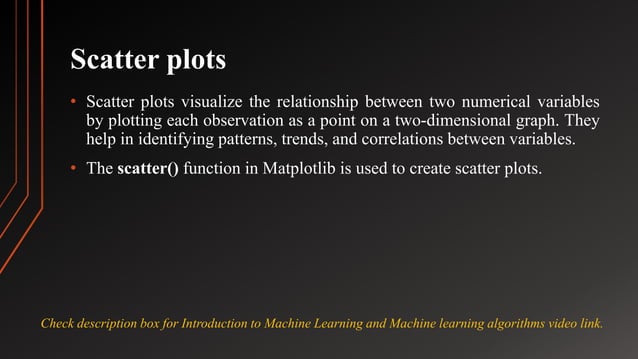 Visualization Techniques- Box plot, Line Chart, Scatter plot, Bar chart ...