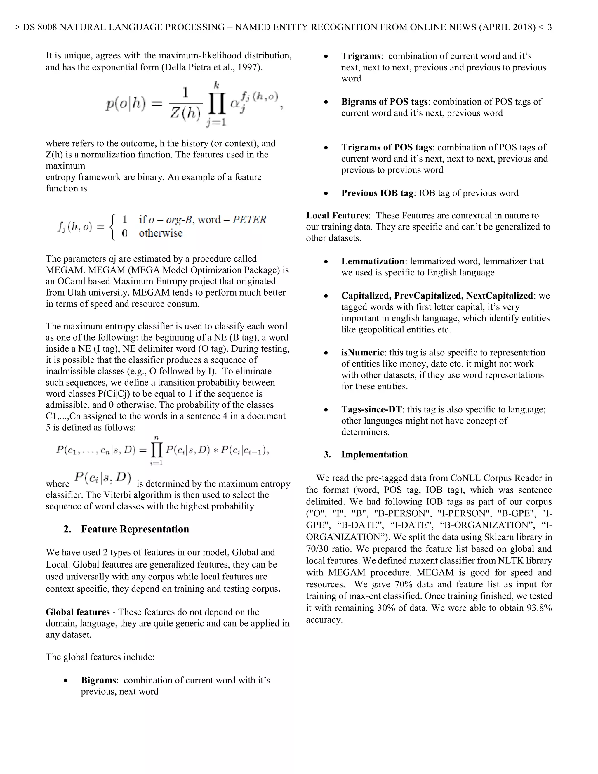 Named Entity Recognition from Online News | PDF