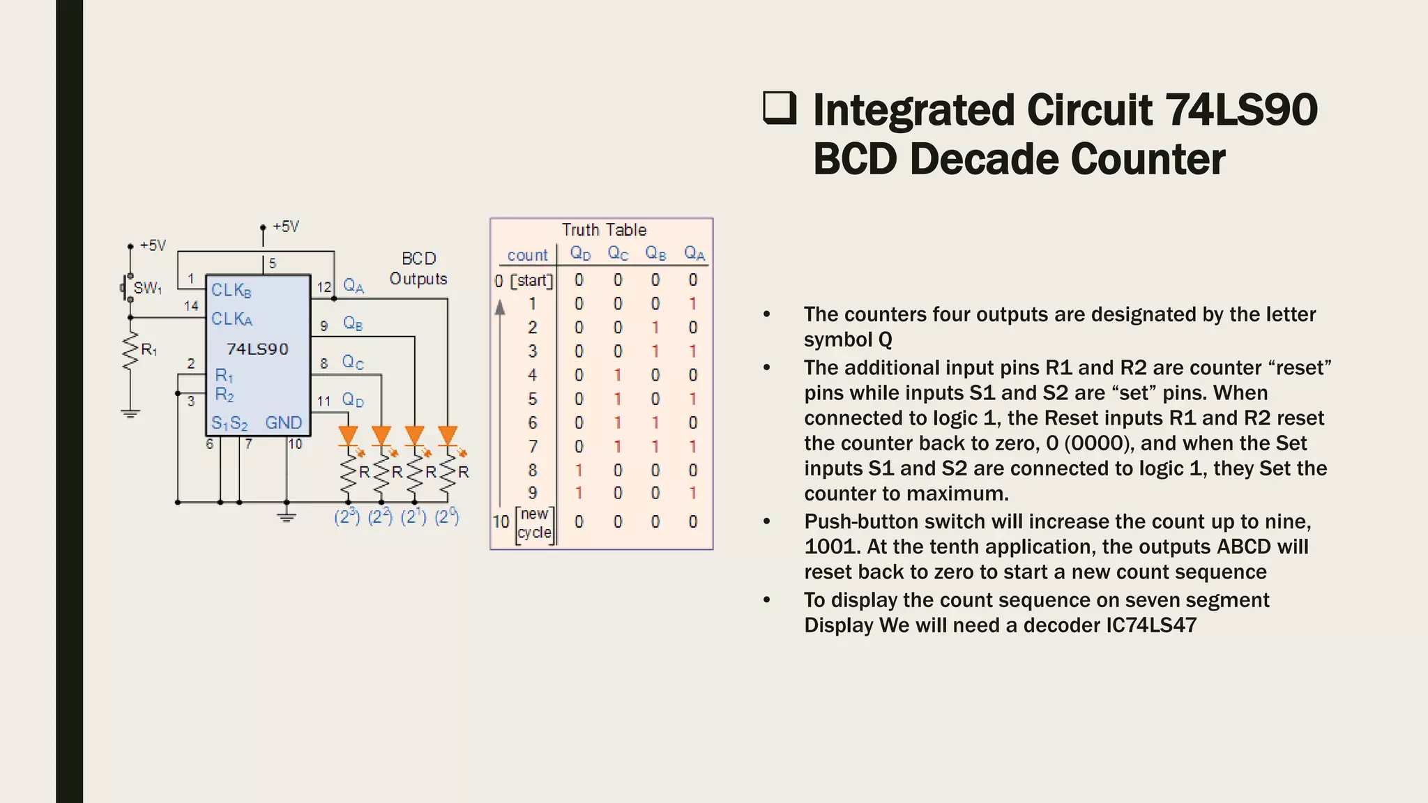 Making Of 0-9 Decade Counter with 7 segment display | PPTX
