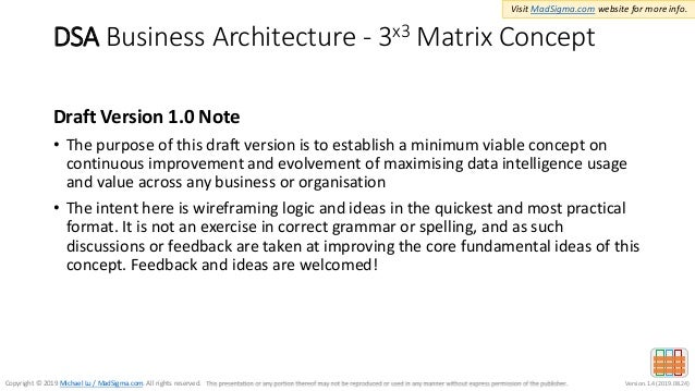 DSA (Data Strategy & Analytics) 3x3 Matrix Concept Strategy (20190824 ...
