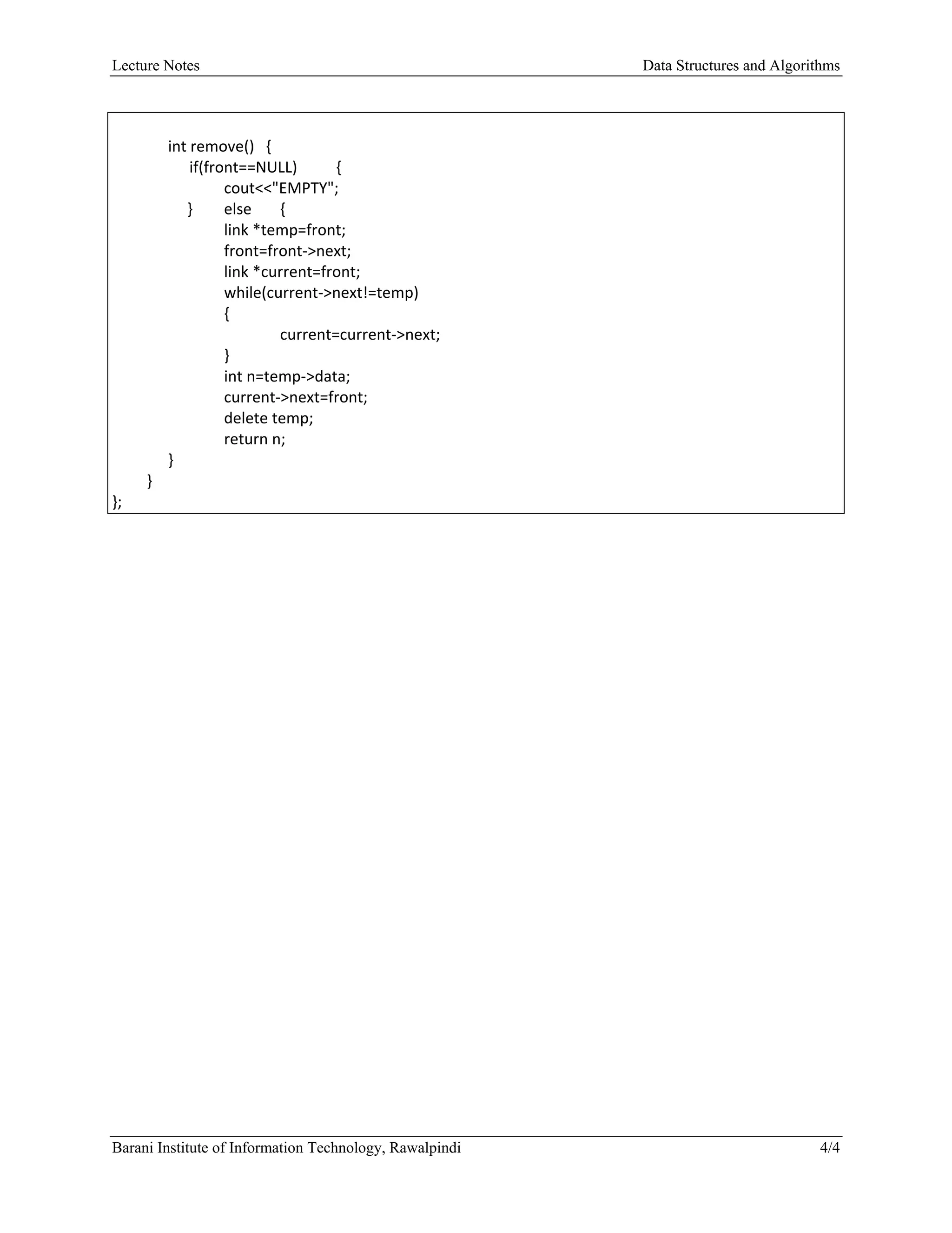 Dsa circular queue | PDF