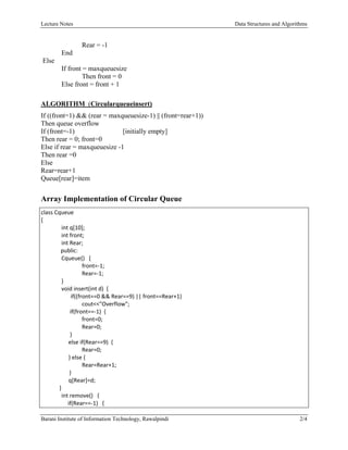 Dsa circular queue | PDF