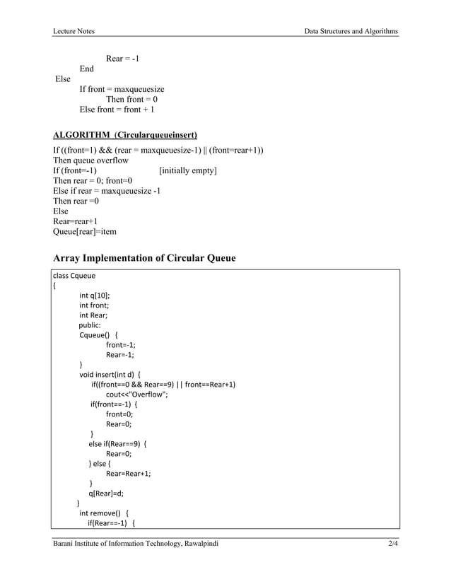 Dsa circular queue | PDF Dsa circular queue | PDF