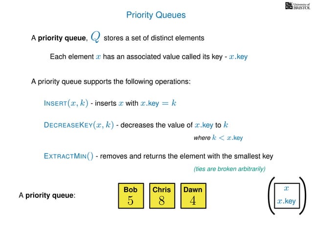 Shortest Paths Part 1: Priority Queues and Dijkstra's Algorithm | PPT
