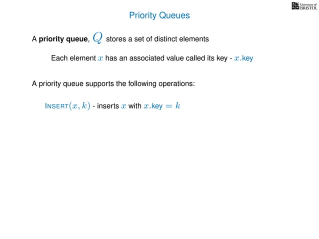 Shortest Paths Part 1: Priority Queues and Dijkstra's Algorithm | PPT