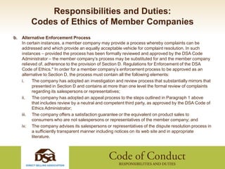 DSA Code of Conduct Responsibilities and Duties | PPT
