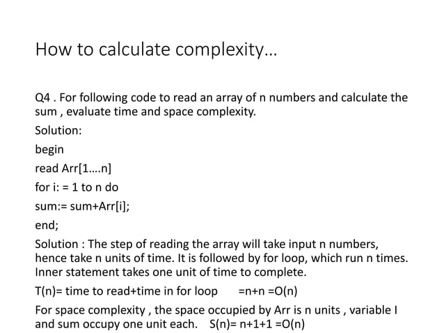 Dsa Complexitypptx What Is Complexity Analysis What Is The Need For Complexity Analysis