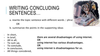 Dısadvantages paragraph | PPT