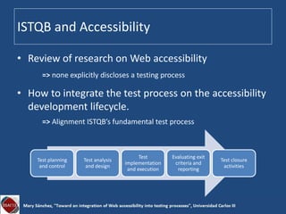 Toward an integration of Web accessibility into testing processes ...