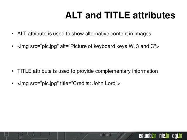 ALT and TITLE attributes in images and SEO
