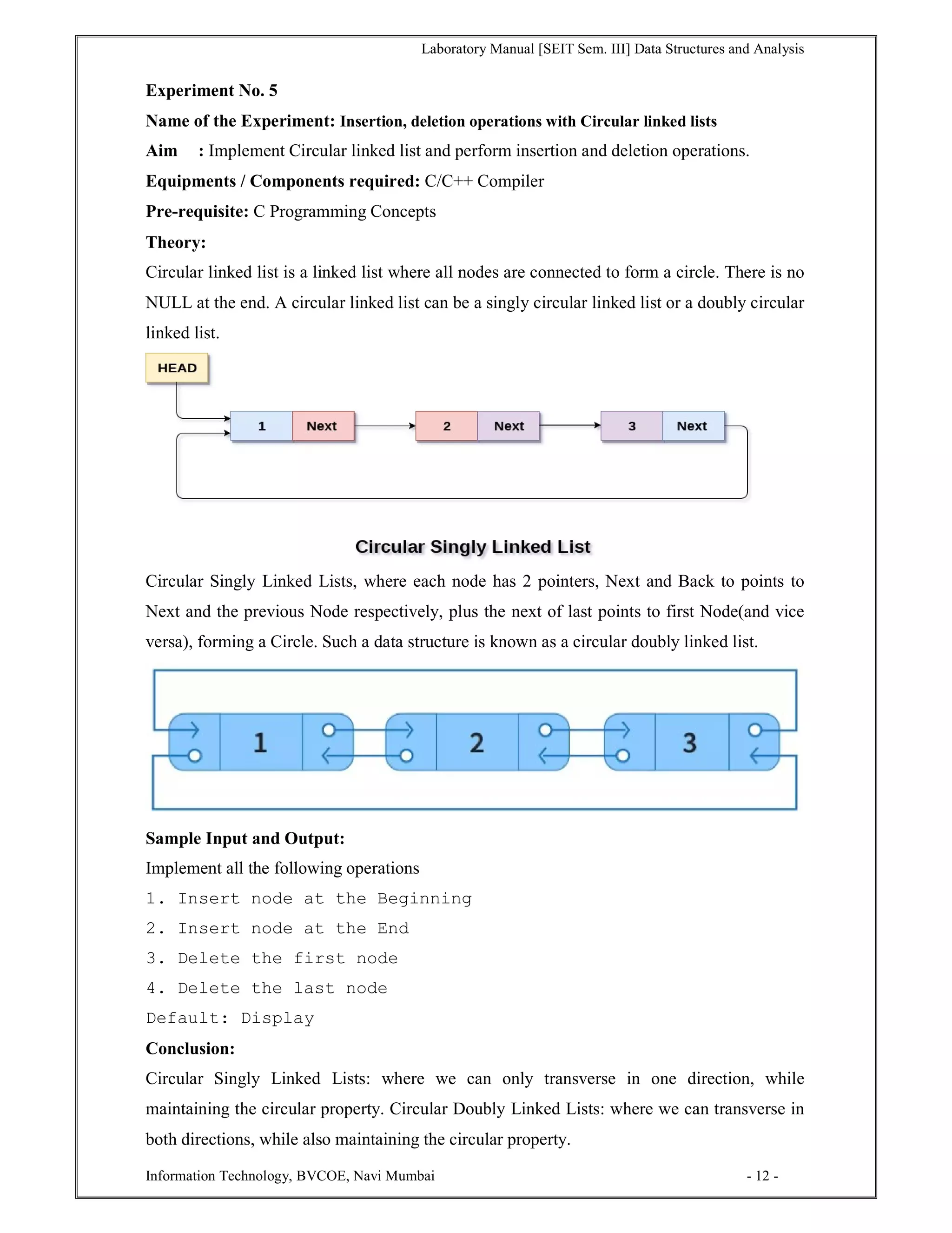 Dsa Lab Manual C Schemepdf