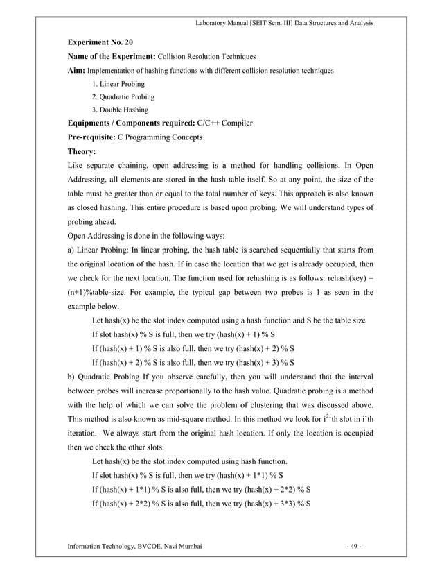DSA Lab Manual C Scheme.pdf | Databases | Computer Software and Applications