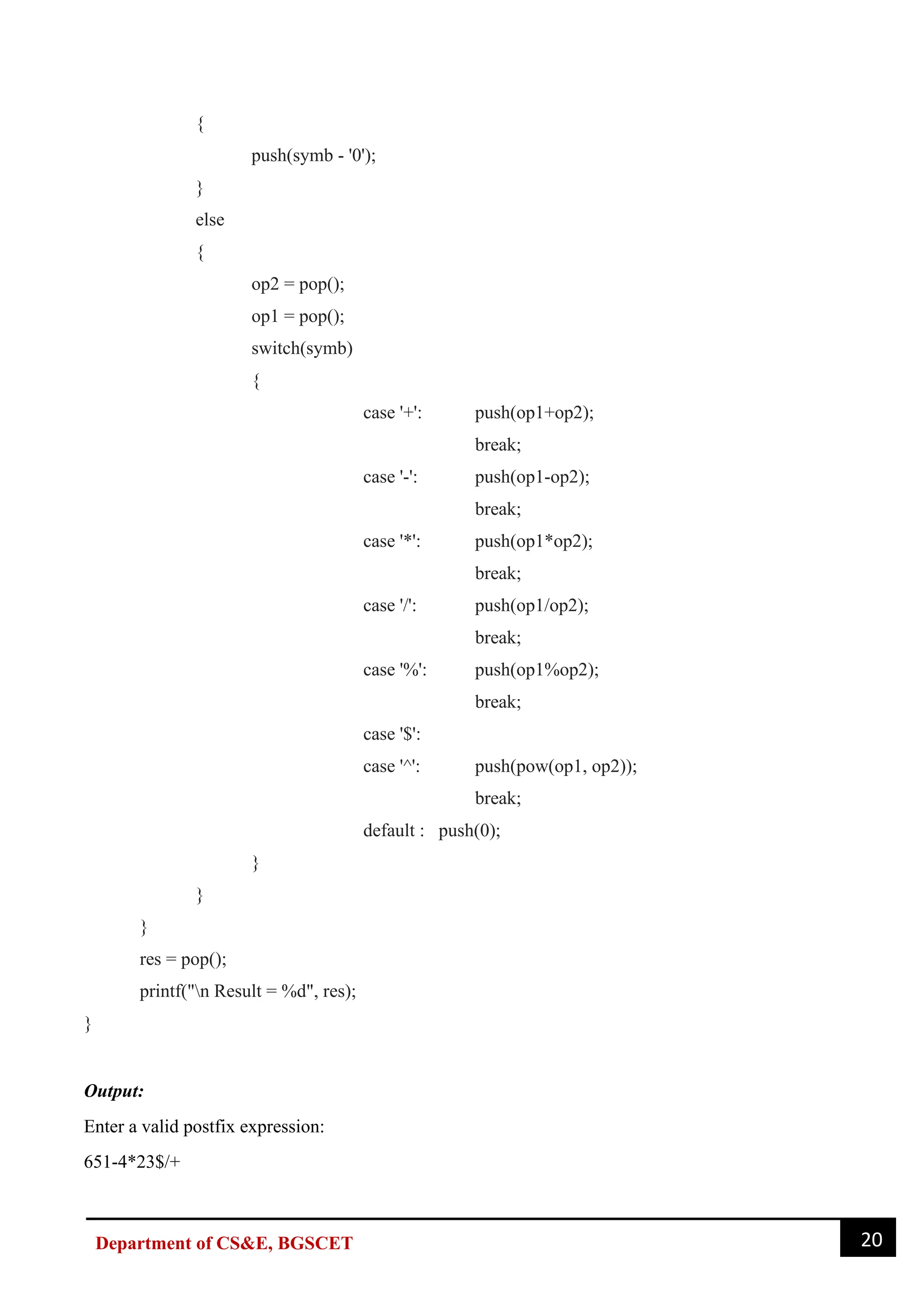 vtu data structures lab manual bcs304 pdf | PDF | Programming Languages | Computing
