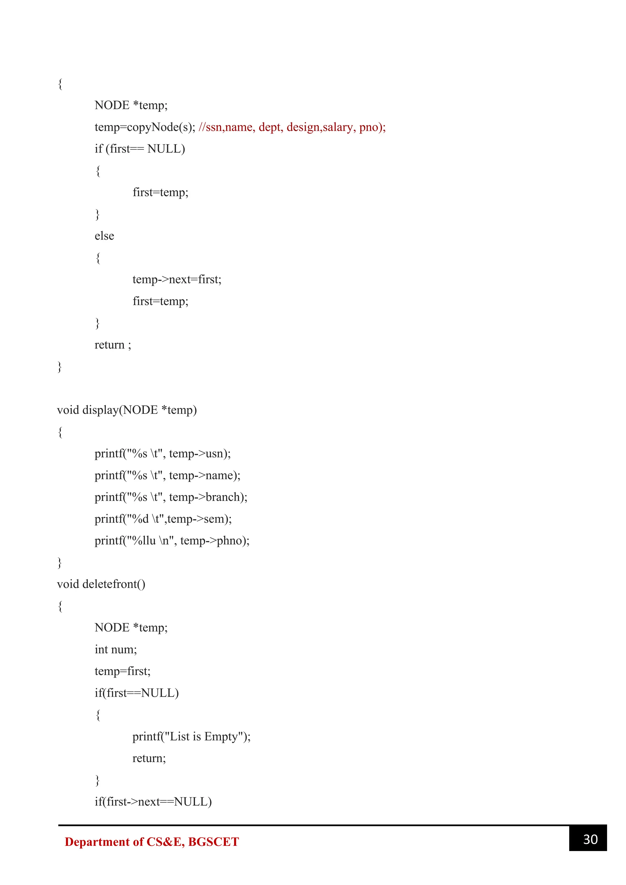 Vtu Data Structures Lab Manual Bcs304 Pdf Pdf Programming Languages
