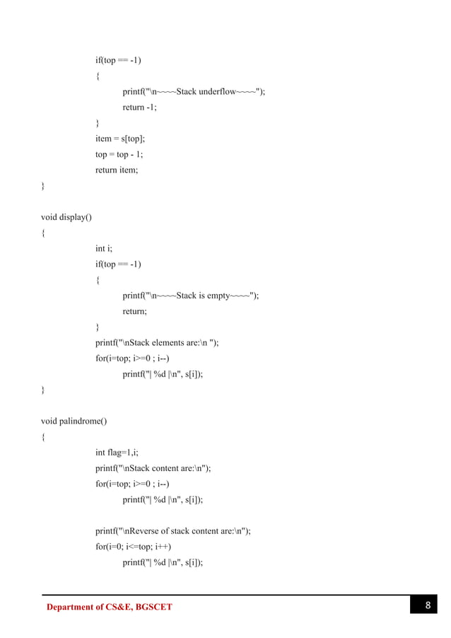 vtu data structures lab manual bcs304 pdf | PDF | Programming Languages | Computing