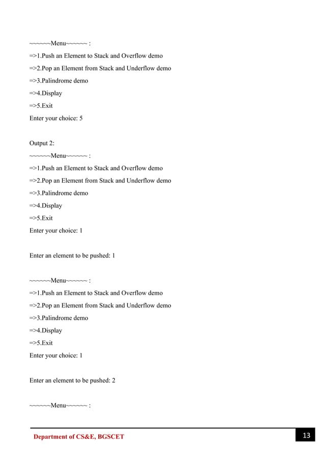 vtu data structures lab manual bcs304 pdf | PDF | Programming Languages ...