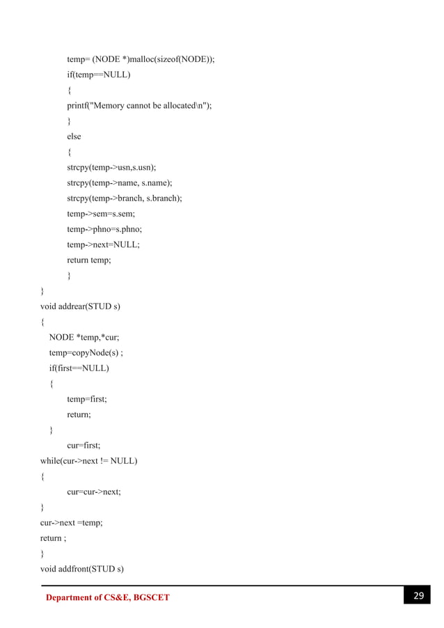 Vtu Data Structures Lab Manual Bcs304 Pdf Pdf