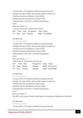 vtu data structures lab manual bcs304 pdf | PDF