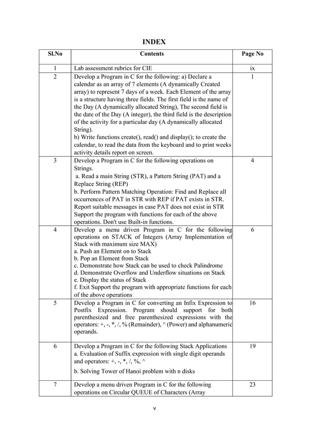 vtu data structures lab manual bcs304 pdf | PDF | Programming Languages ...