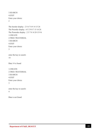 vtu data structures lab manual bcs304 pdf | PDF