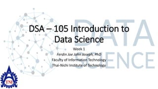 Intriduction to Data Science - Week 1 | PDF