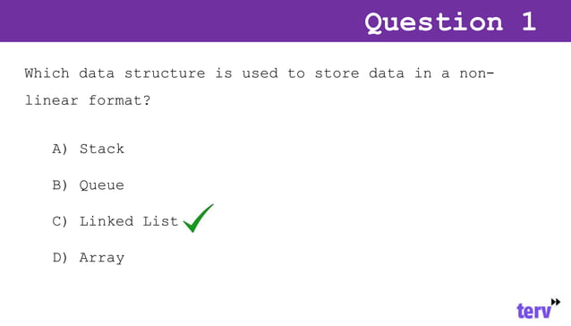 Multiple choice questions related to data structures | PPTX