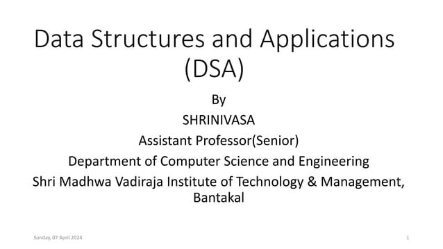 DSA_Module 1-PPT for engineering students | PPTX