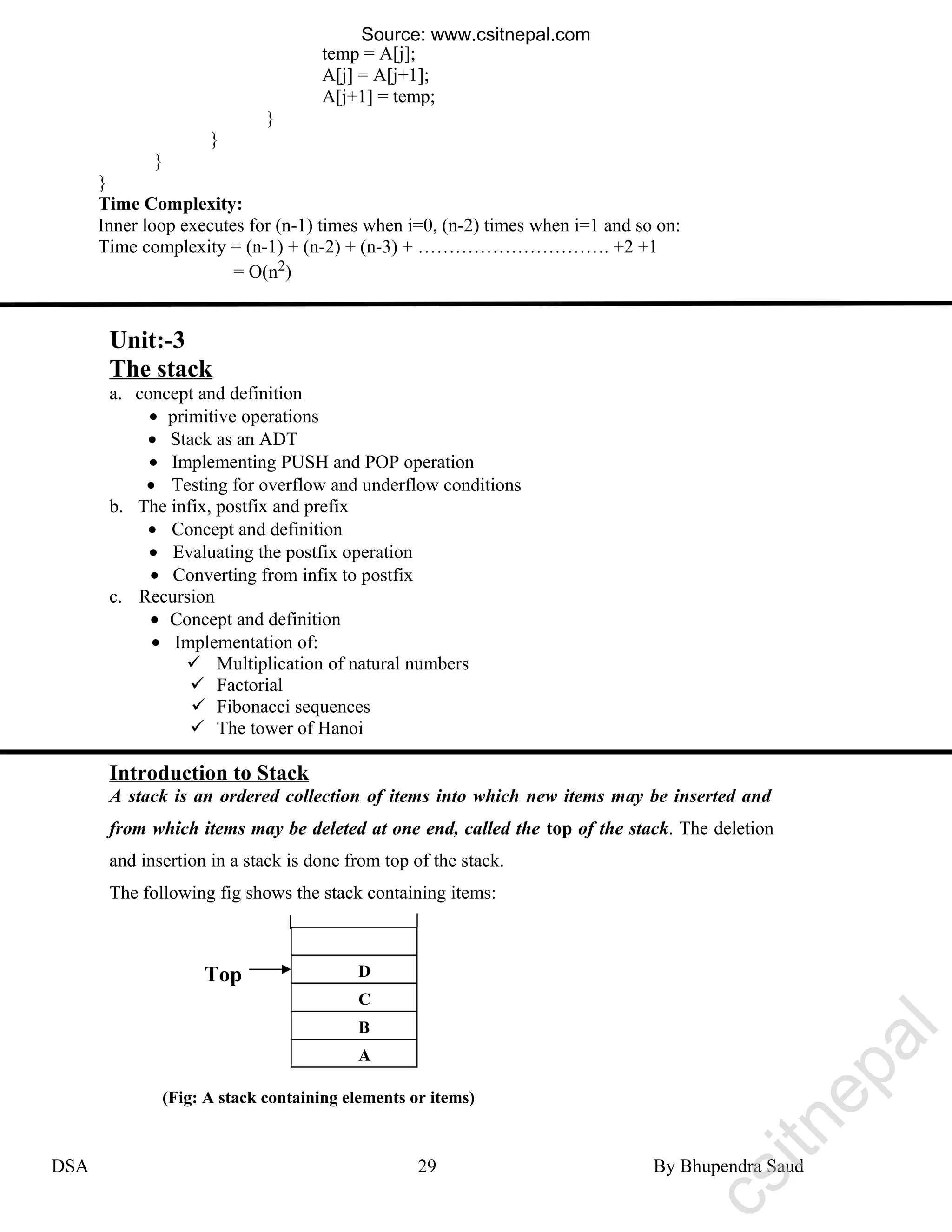 Data Structure And Algorithm Notes Pdf 