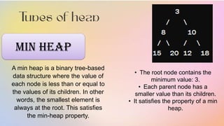 Heaps & its operation -Max Heap, Min Heap | PPTX